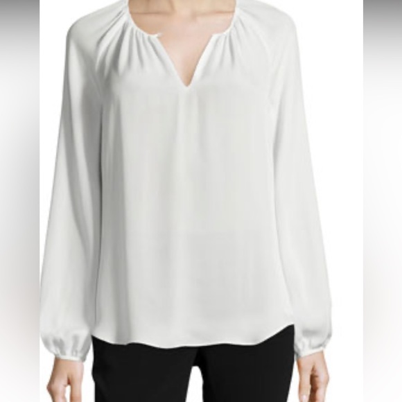 Diane Von Furstenberg | Tops | Dvf Long Sleeve Marnie Silk Blouse In ...
